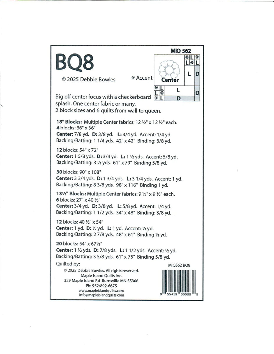 BQ8 Quilt Pattern - Maple Island Quilts – Summit St Shop