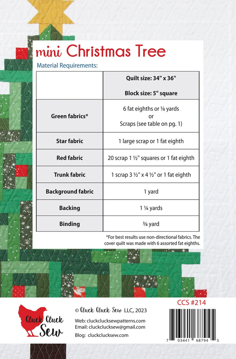 Mini Christmas Tree Quilt Pattern - Cluck Cluck Sew – Summit St Shop